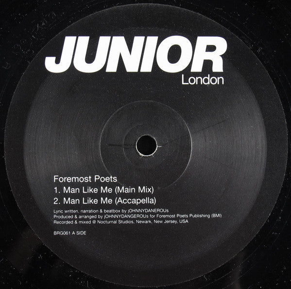 Buy Foremost Poets : Man Like Me (12") from Recycle Vinyl!